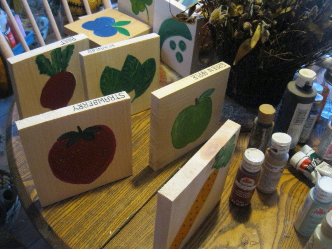 SALE on KITCHEN or RESTAURANT Table Markers Folk Art Hand - Etsy