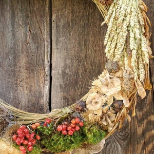 LANDSCAPING WREATH Number Six Dried Flower Decoration in Woodland ...