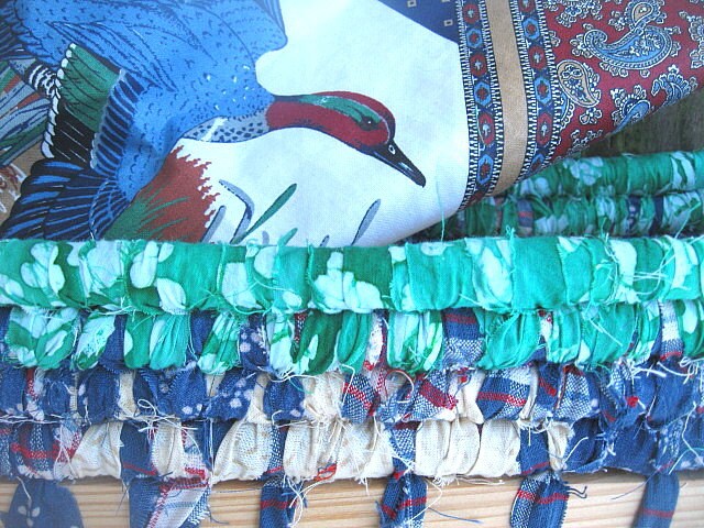 DUCK textile art BASKET tray box with matching linen A | Etsy