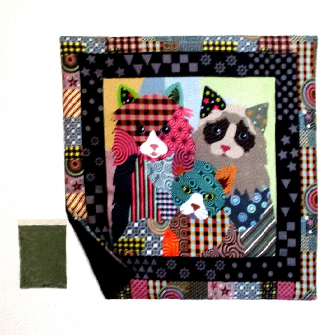 Refillable Catnip Mat: Patchwork Cats Print, Includes Catnip - Etsy