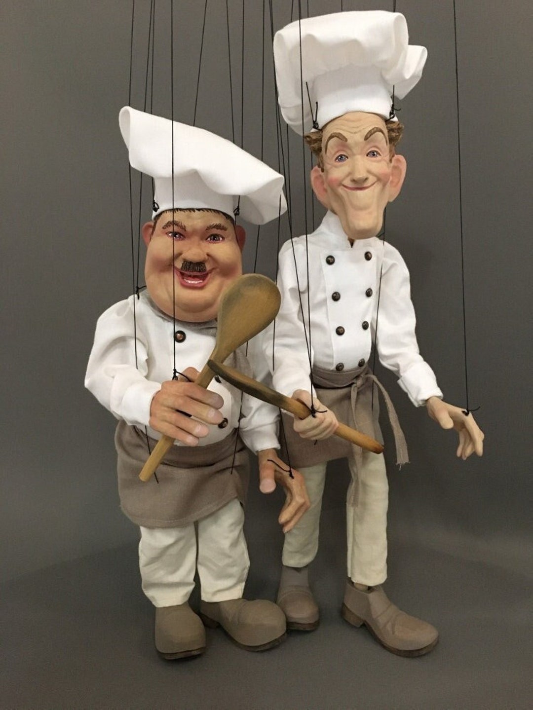 Laurel and Hardy Chef Marionette Puppets - Etsy Portugal