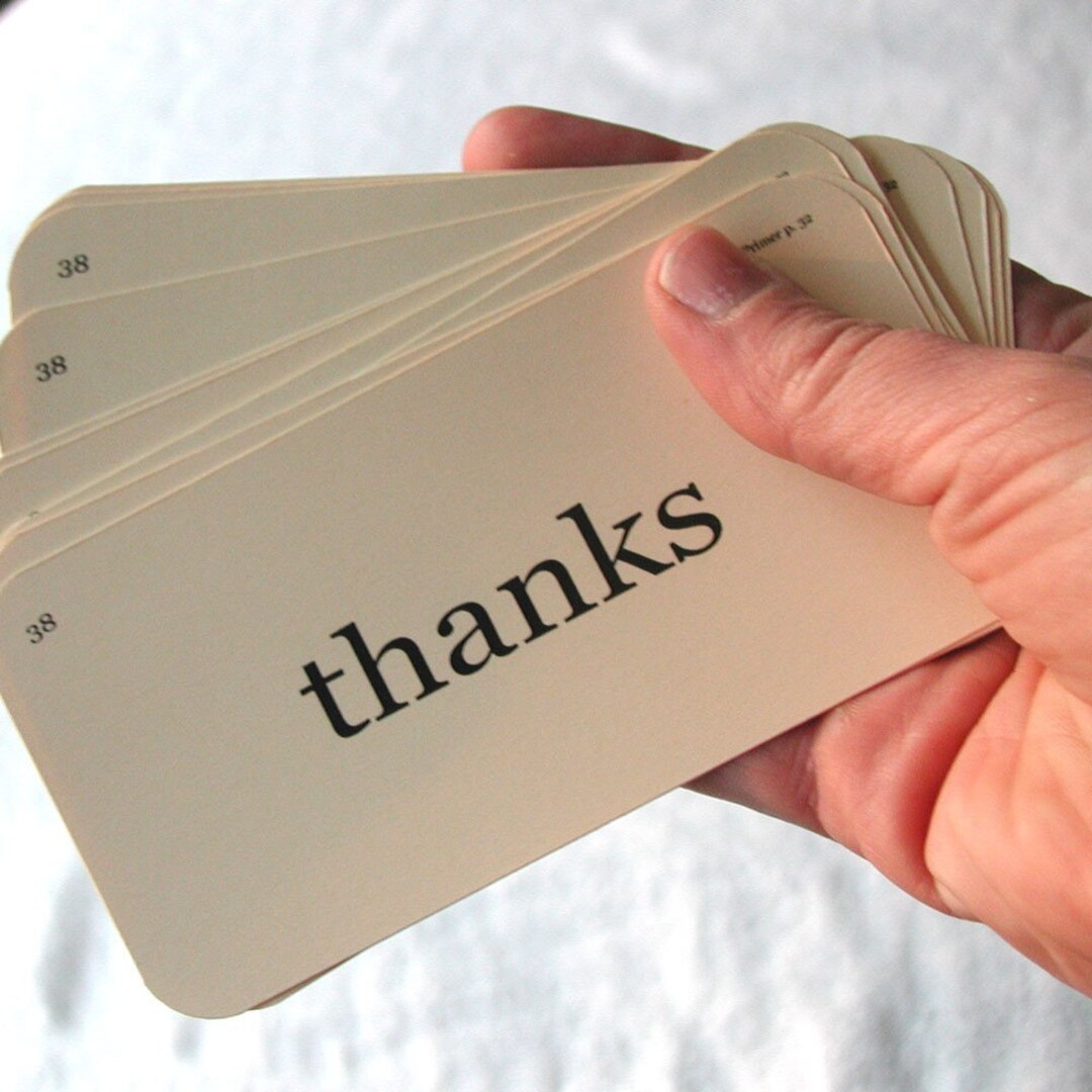 Thanks Flash Cards - Set of Six Cards - Etsy