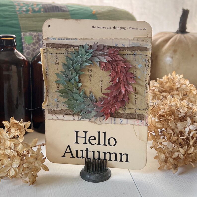 Hello Autumn Art Flash Card Autumn Decorations Fall - Etsy