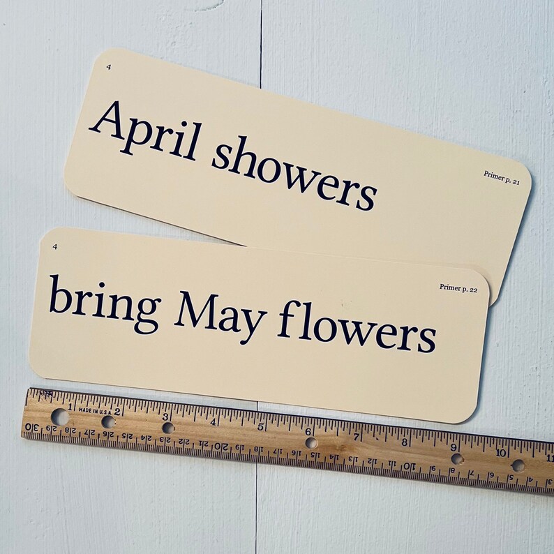 XL "april Showers" & "bring May Flowers" Flash Cards (set of 2 ...