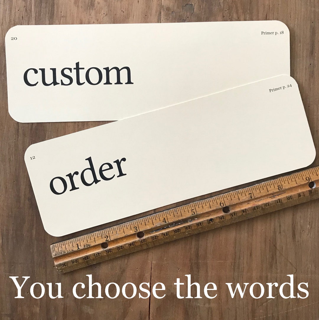 XL Custom Order Flash Cards (set of 2) Your Choice of Sayings - Make ...