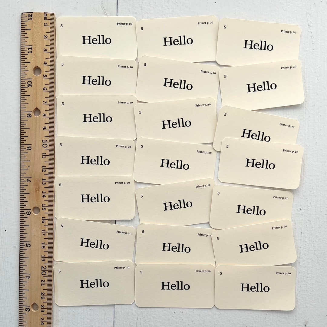 Mini Hello Flash Cards - Set of 21 - Greeting Hang Tags - Friendly Card ...