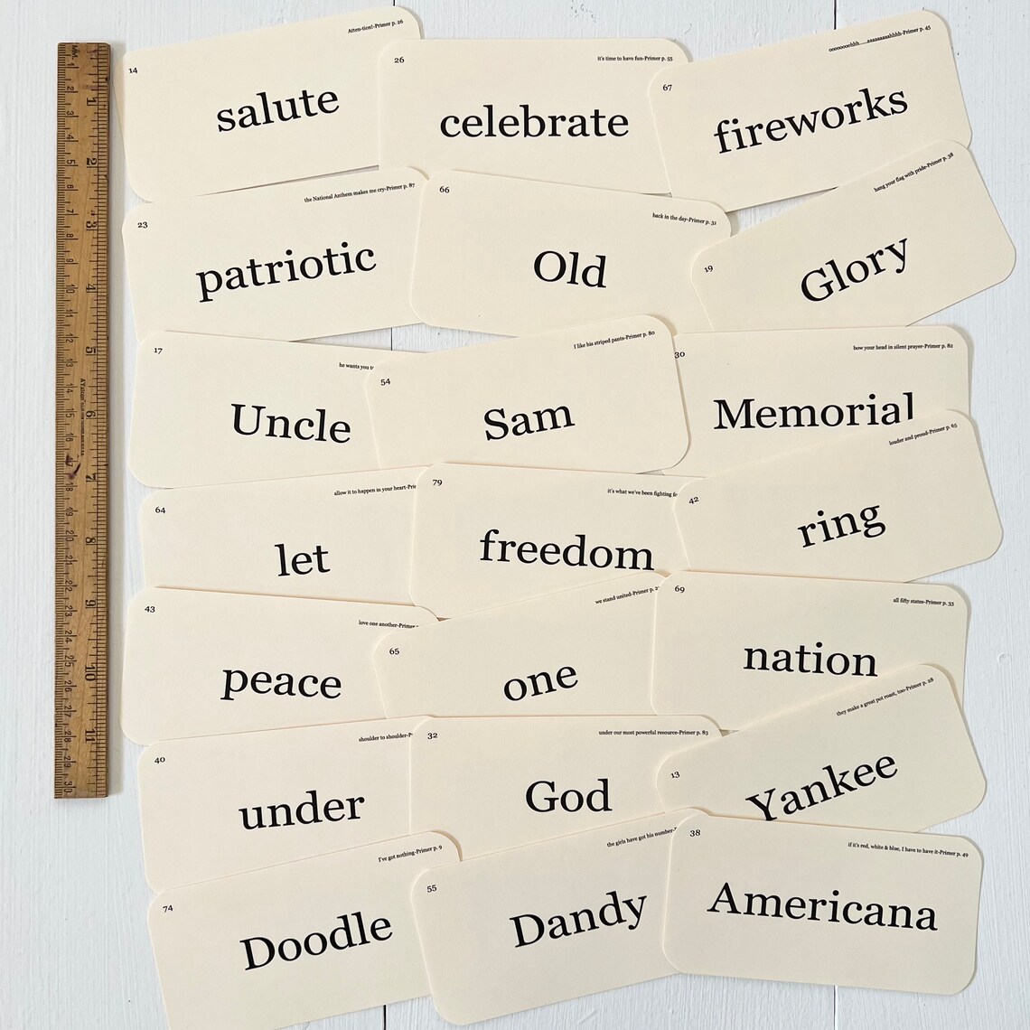 Americana Flash Cards Set of 42 Patriotic Fourth of July - Etsy