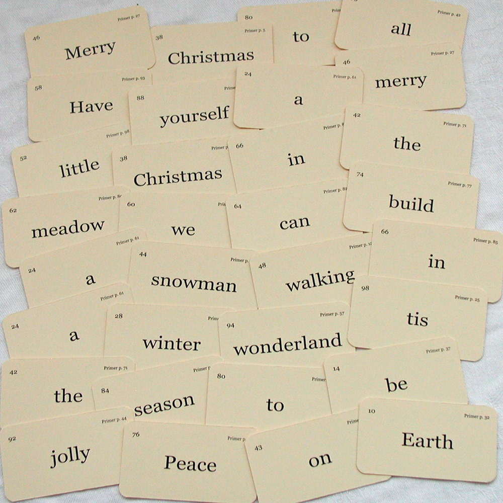 Mini Christmas Sentences Flash Cards Set of 42 Cards - Etsy