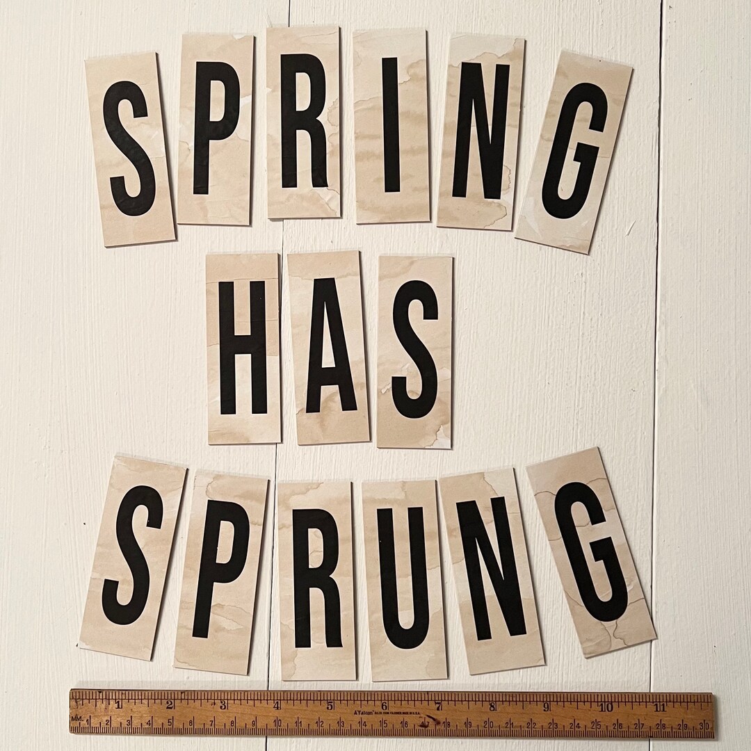 Reproduction WHITE & BLACK Vintage Letters Spring Has Sprung - Etsy