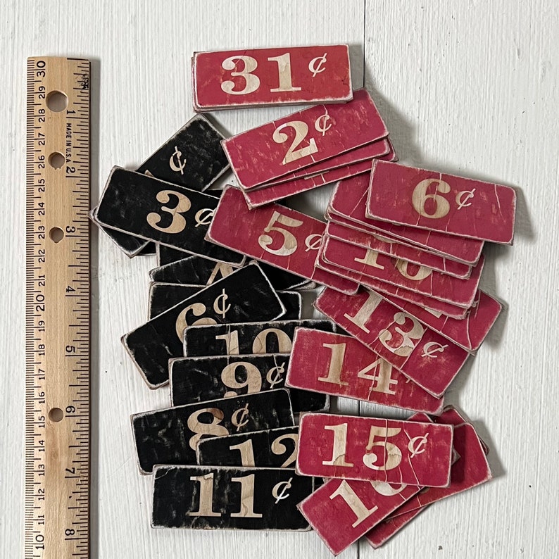 DOUBLE SIDED Red & Black Vintage Inspired Store Price Tags - Etsy