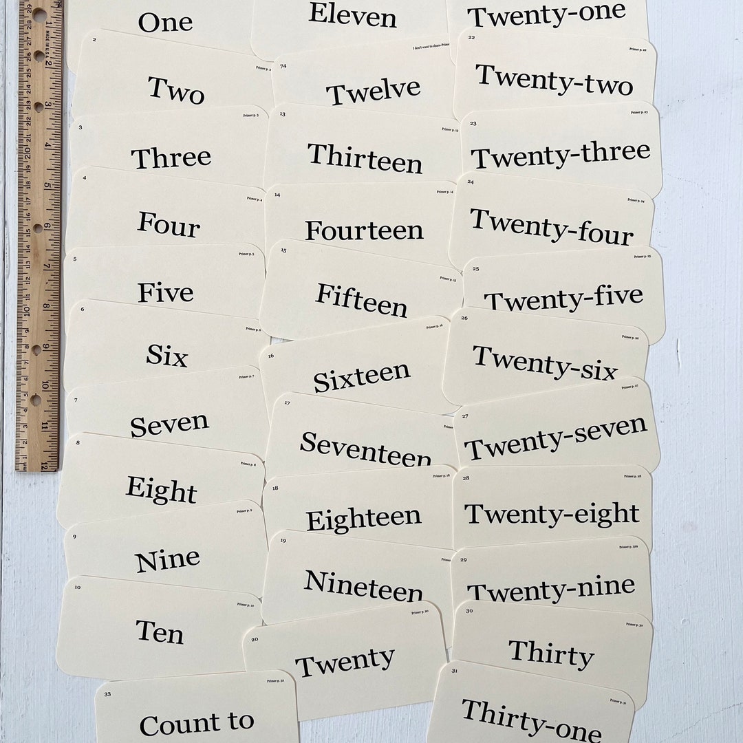 Numbers One - Thirty-one Flash Cards - Set of 32 - Birthday Decor ...