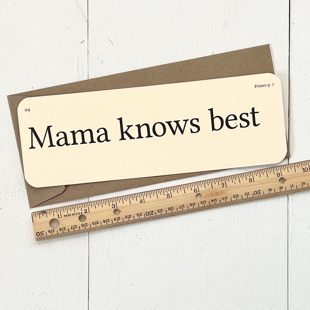 XL "mama Knows Best" Flash Card - Mothers Day - Mom Appreciation ...
