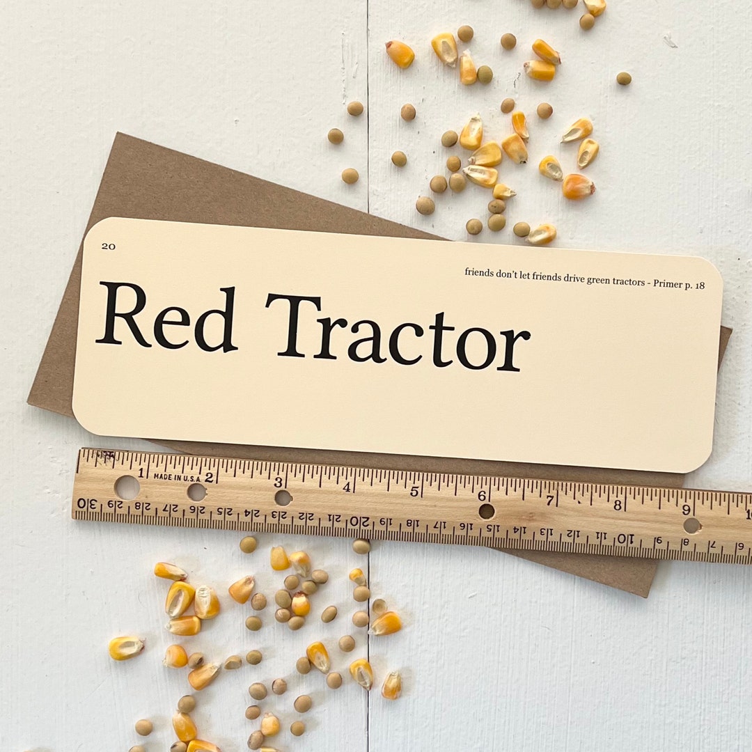 XL Red Tractor Flash Cards - Vintage Inspired Farm Decor - Farmer ...