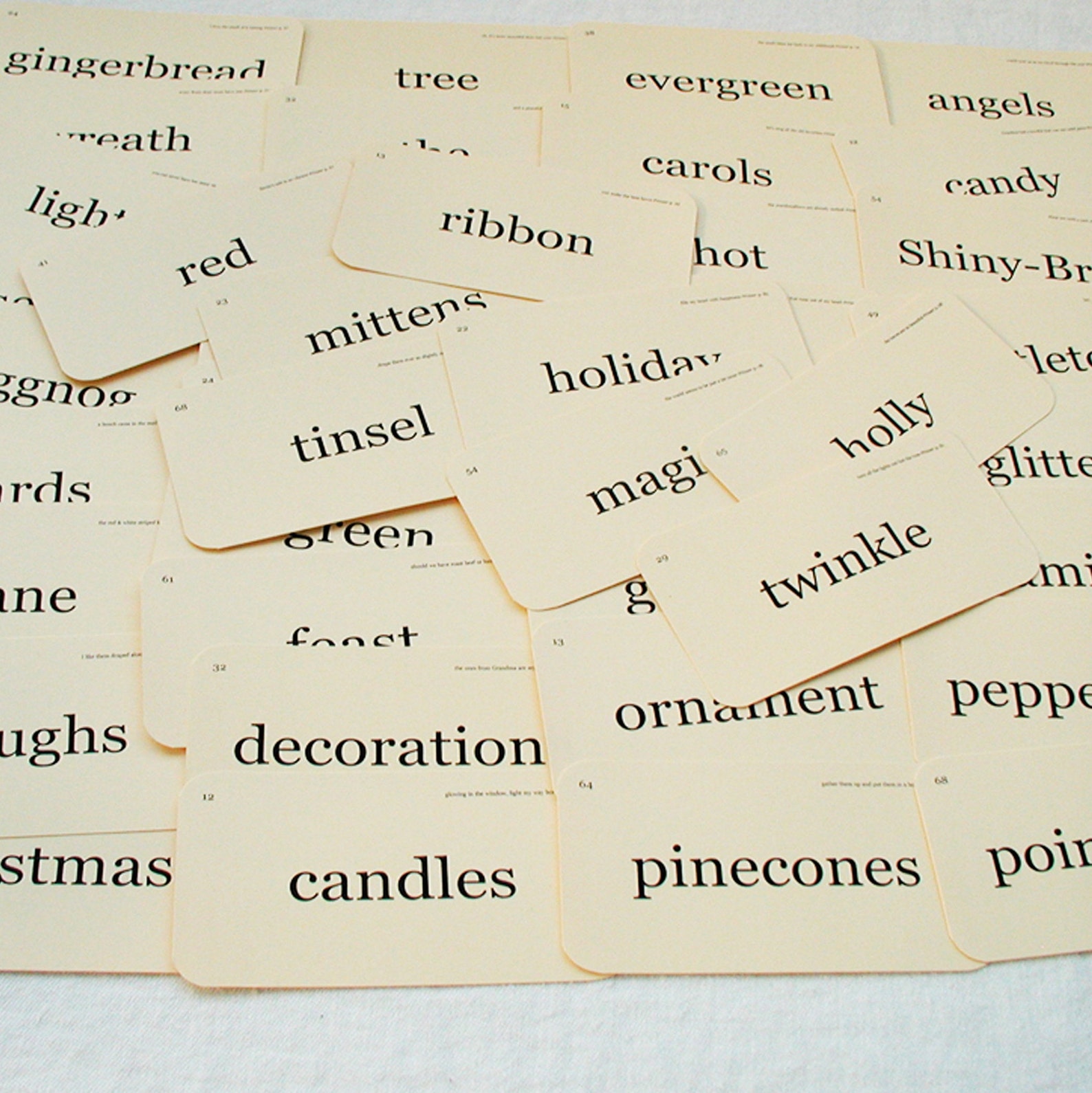 Signs of Christmas Flash Cards Set of 42 Vintage Inspired - Etsy
