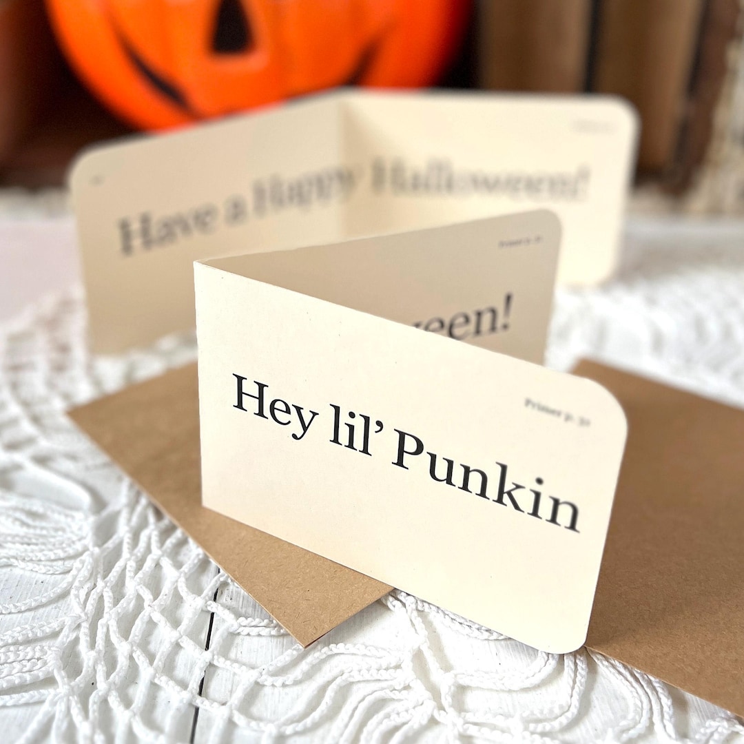 Hey Lil Punkin Halloween Flash Card Set: Gift Cards (set of 2) - Etsy