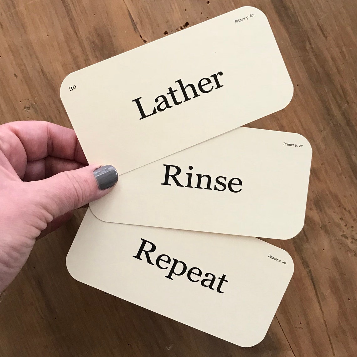 Lather Rinse Repeat flashcard set set of 3 flash cards - Etsy 日本