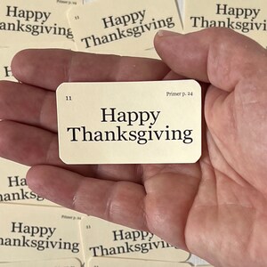 Mini "happy Thanksgiving" Flash Cards (set of 21) Holiday Table Place ...