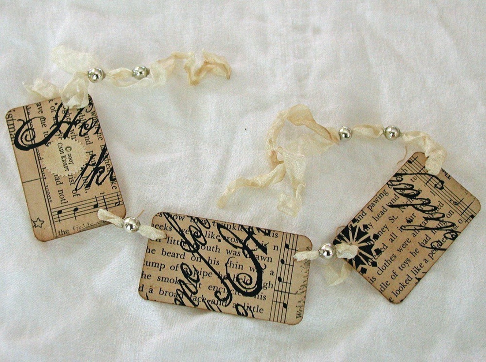 Comfort and Joy Flash Card Ornament/garland cream - Etsy