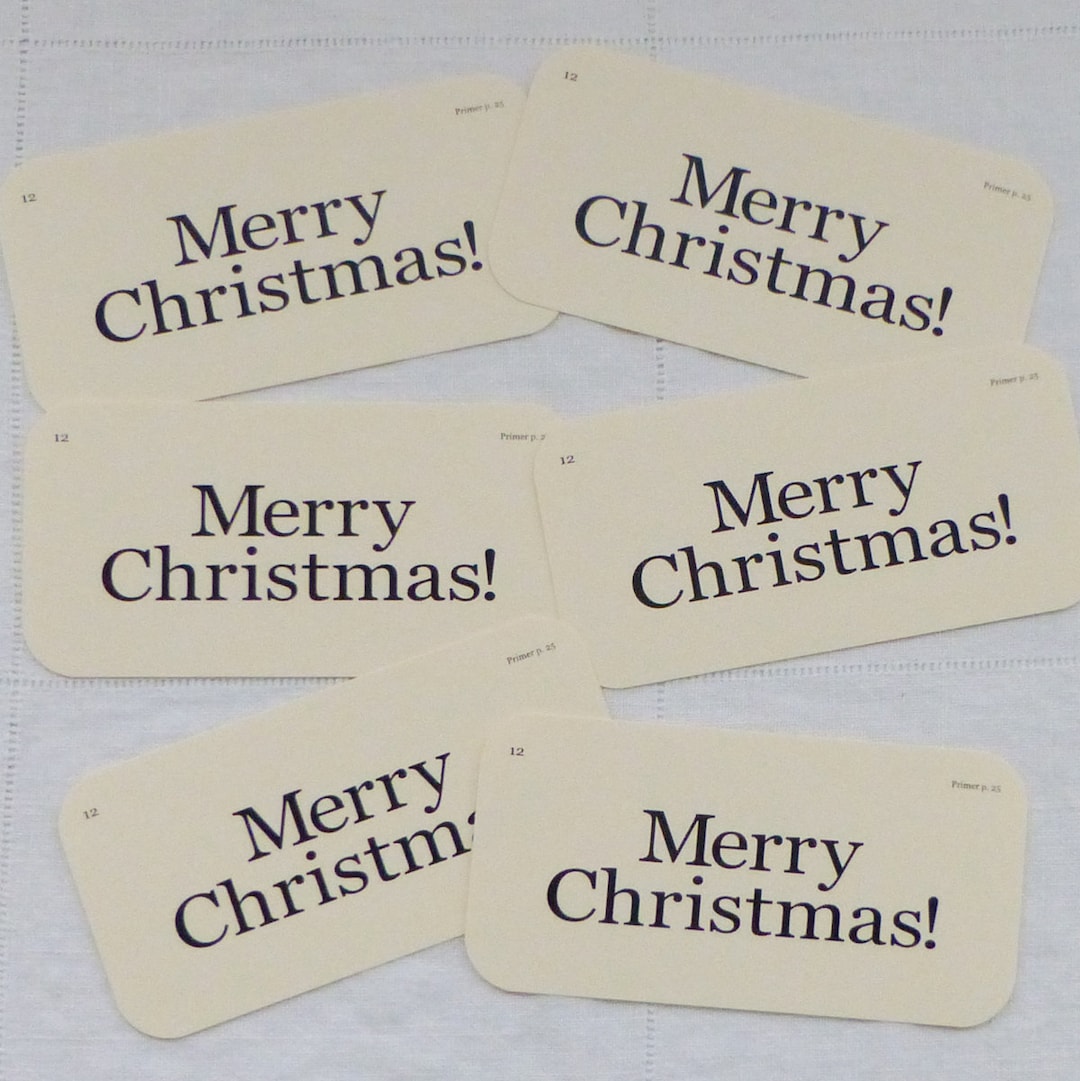 Merry Christmas! Flash Cards - Set of SIX - Larger Gift Tags - Holiday ...