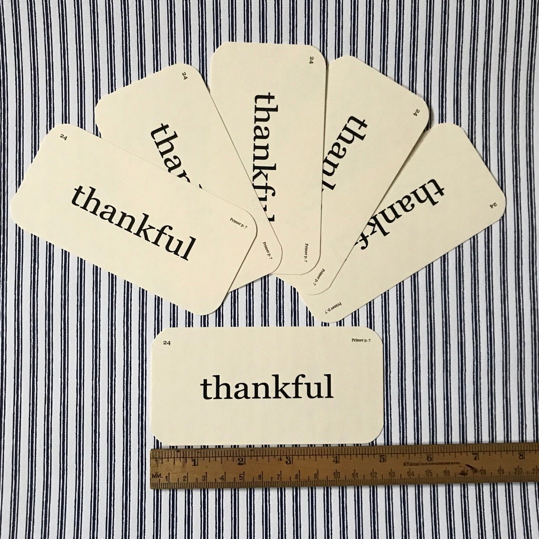 Thankful Flash Cards (set of 6) - Thanksgiving Table Decor - Friend ...