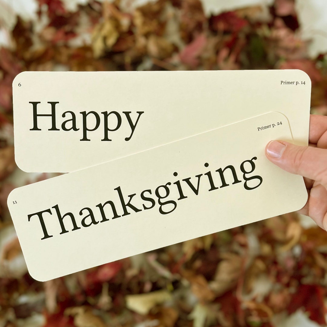 XL "happy" & "thanksgiving" Flash Cards (set of 2) Vintage Reproduction ...