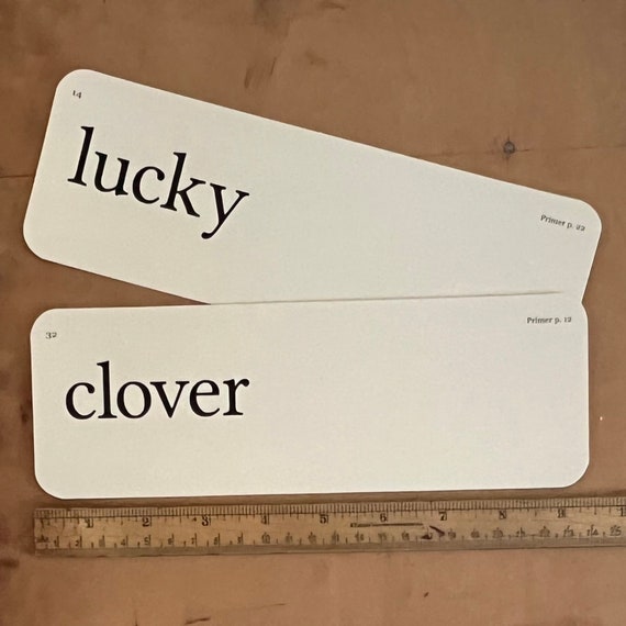 XL Lucky Clover Flash Cards Set of 2 Vintage Inspired St | Etsy