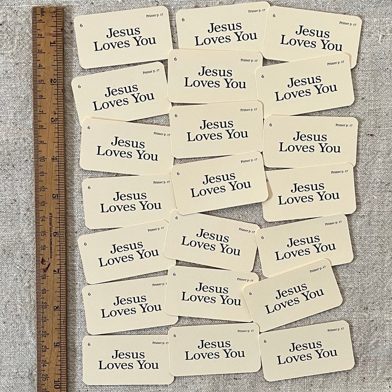 Mini "jesus Loves You" Flash Cards (set of 21) Sunday School Hand Outs ...