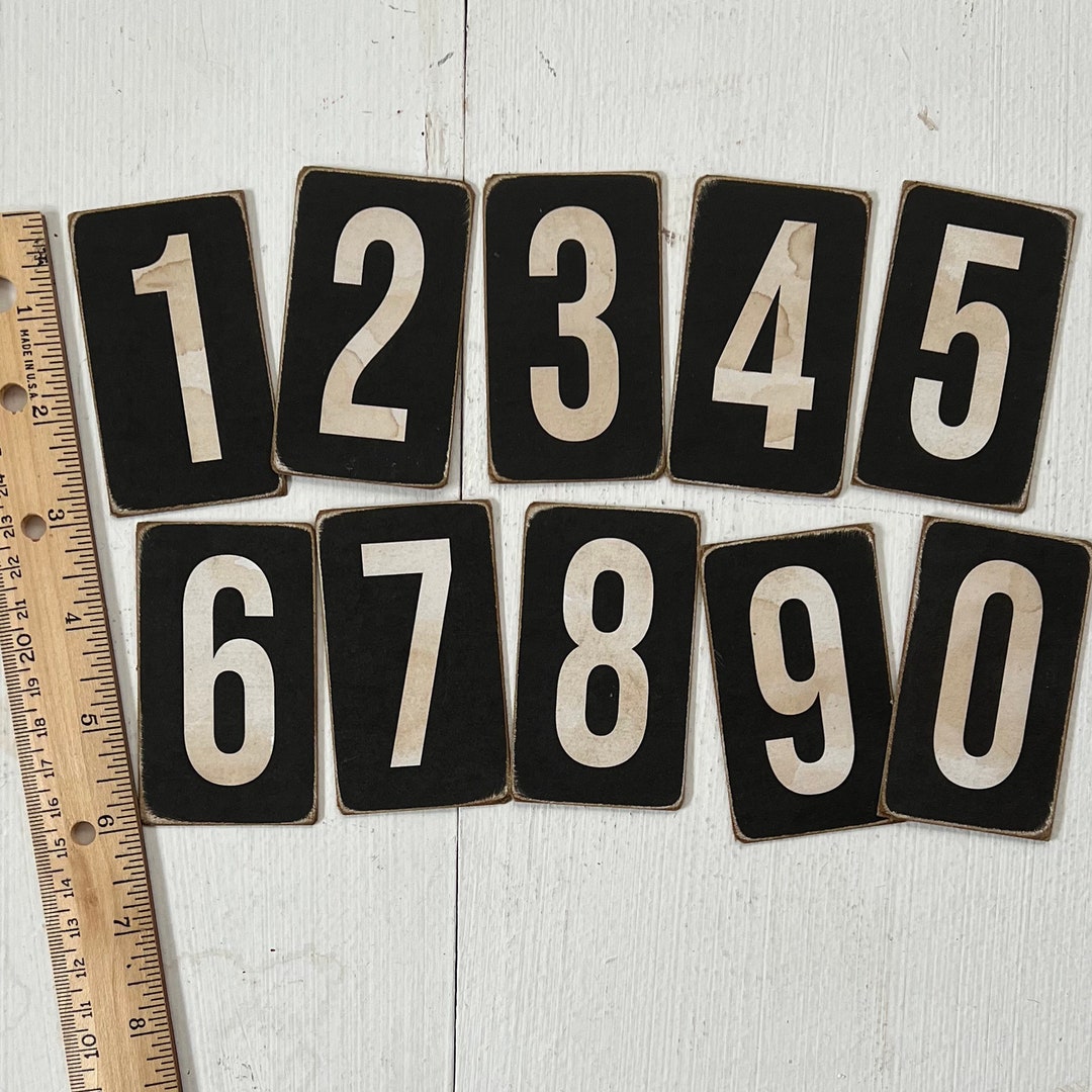 Vintage Church Hymn Board Numbers (set of 10) Black & White ...