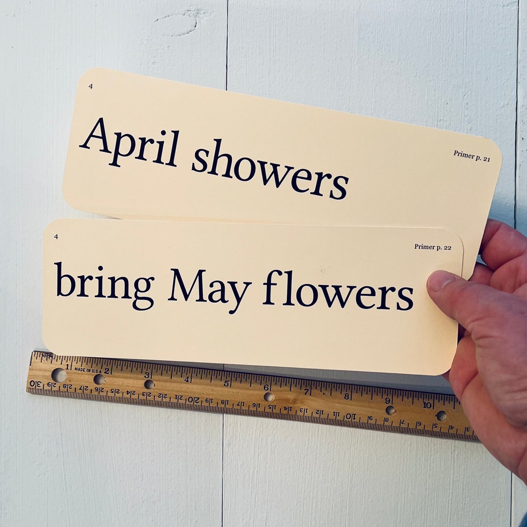 XL "april Showers" & "bring May Flowers" Flash Cards (set of 2 ...