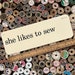 XL She Likes to Sew Flash Card Vintage Reproduction Quilter Seamstress ...