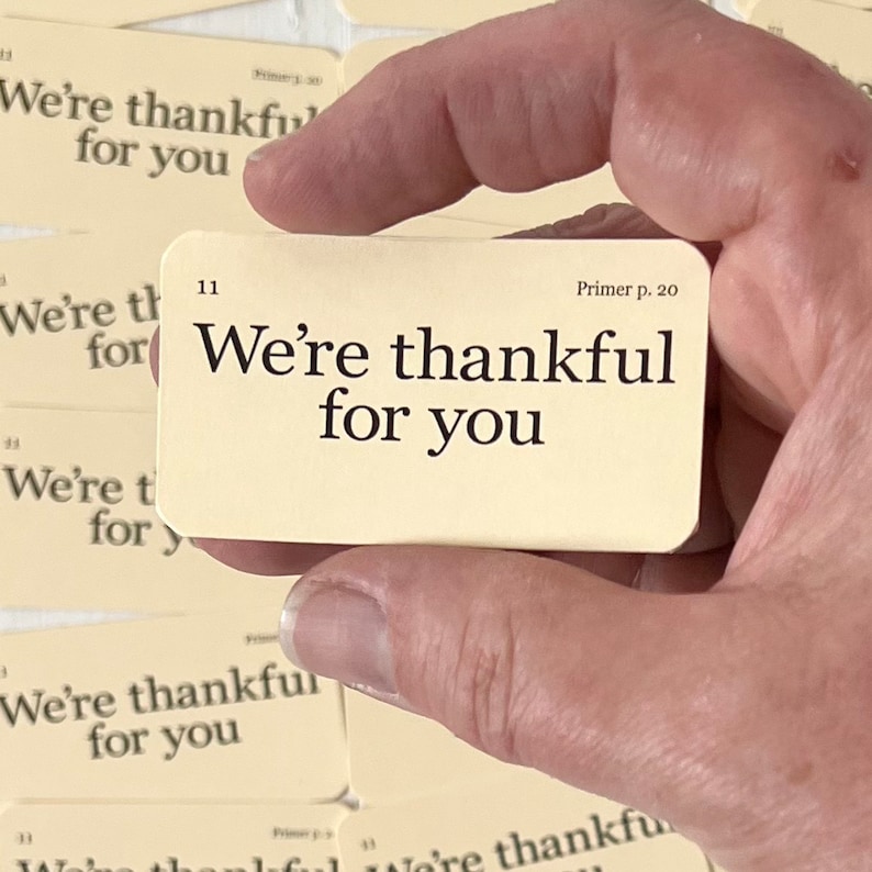 Mini "we're Thankful for You" Flash Cards (set of 21) Thanksgiving ...