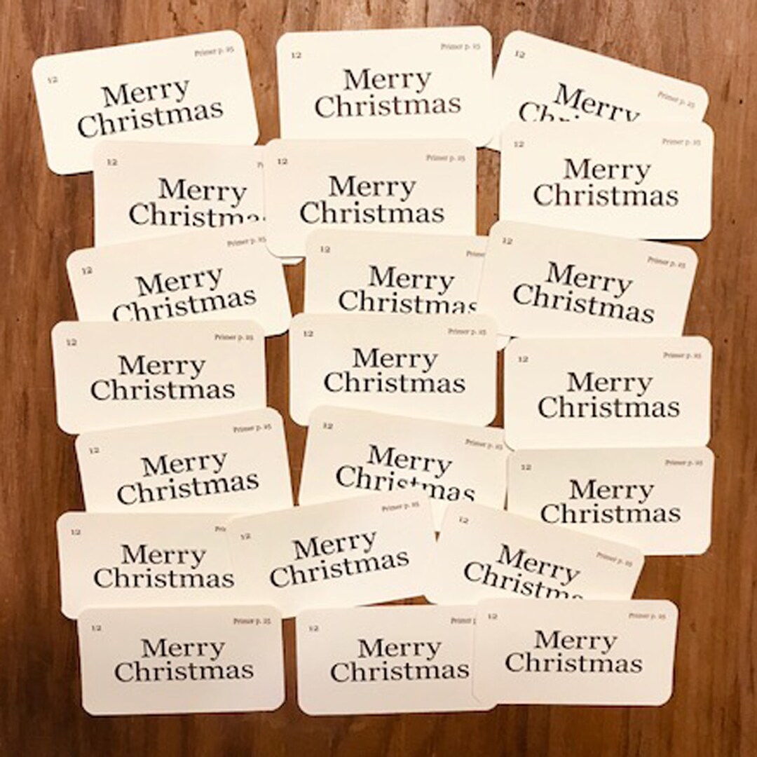 Mini "merry Christmas" Flash Cards (set of 21) Holiday Gift Tags ...