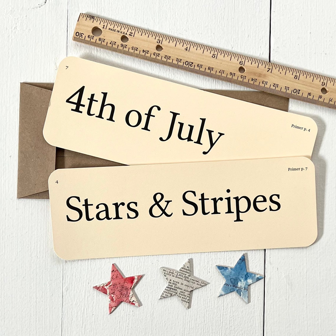 XL 4th of July/stars & Stripes Flash Cards Set of 2 - Etsy