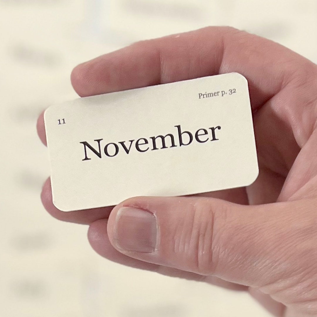 Mini Months & Days Flash Cards - Set of 21 - 1 3/8" X 2 1/2 ...