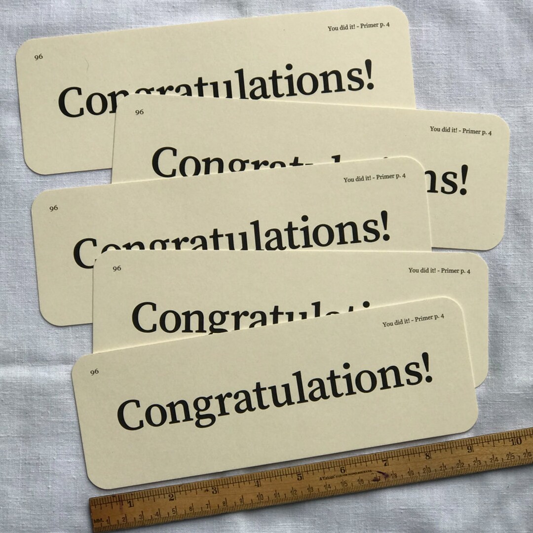 XL "congratulations" Flash Cards (set of 5) Vintage Inspired Graduation ...