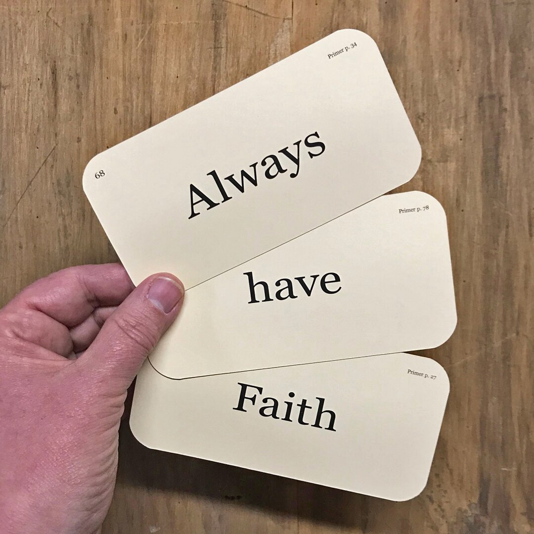Faith Flash Cards: Set of 3 Vintage Word Cards - Etsy