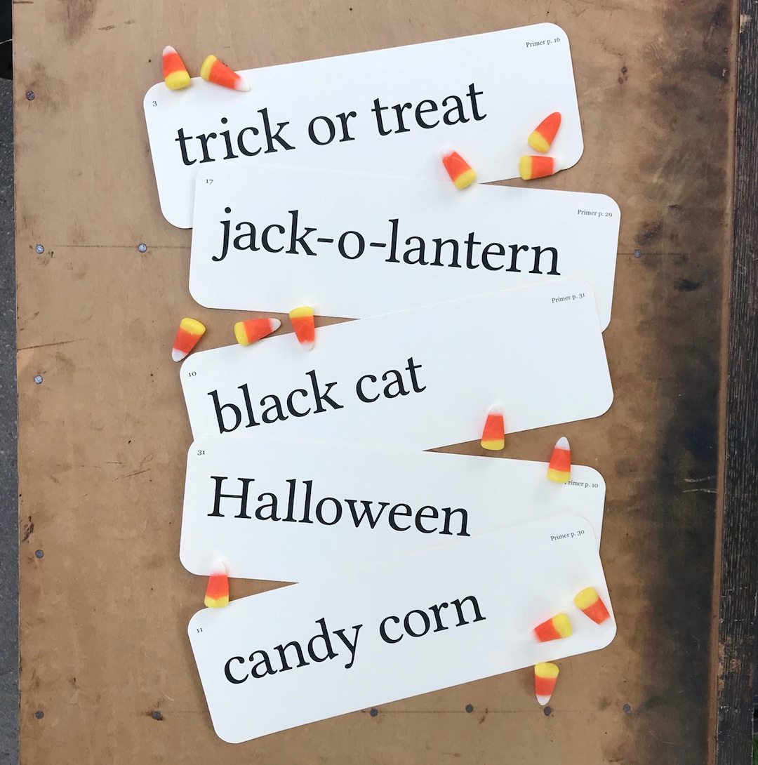 XL Halloween Themed Flash Cards (set of 5) Vintage Reproduction ...
