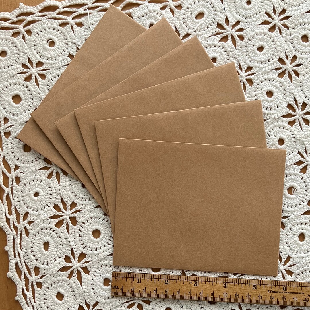 Kraft Paper Envelopes (set of 6) - A2 Size - Sturdy Envelopes for Flash ...