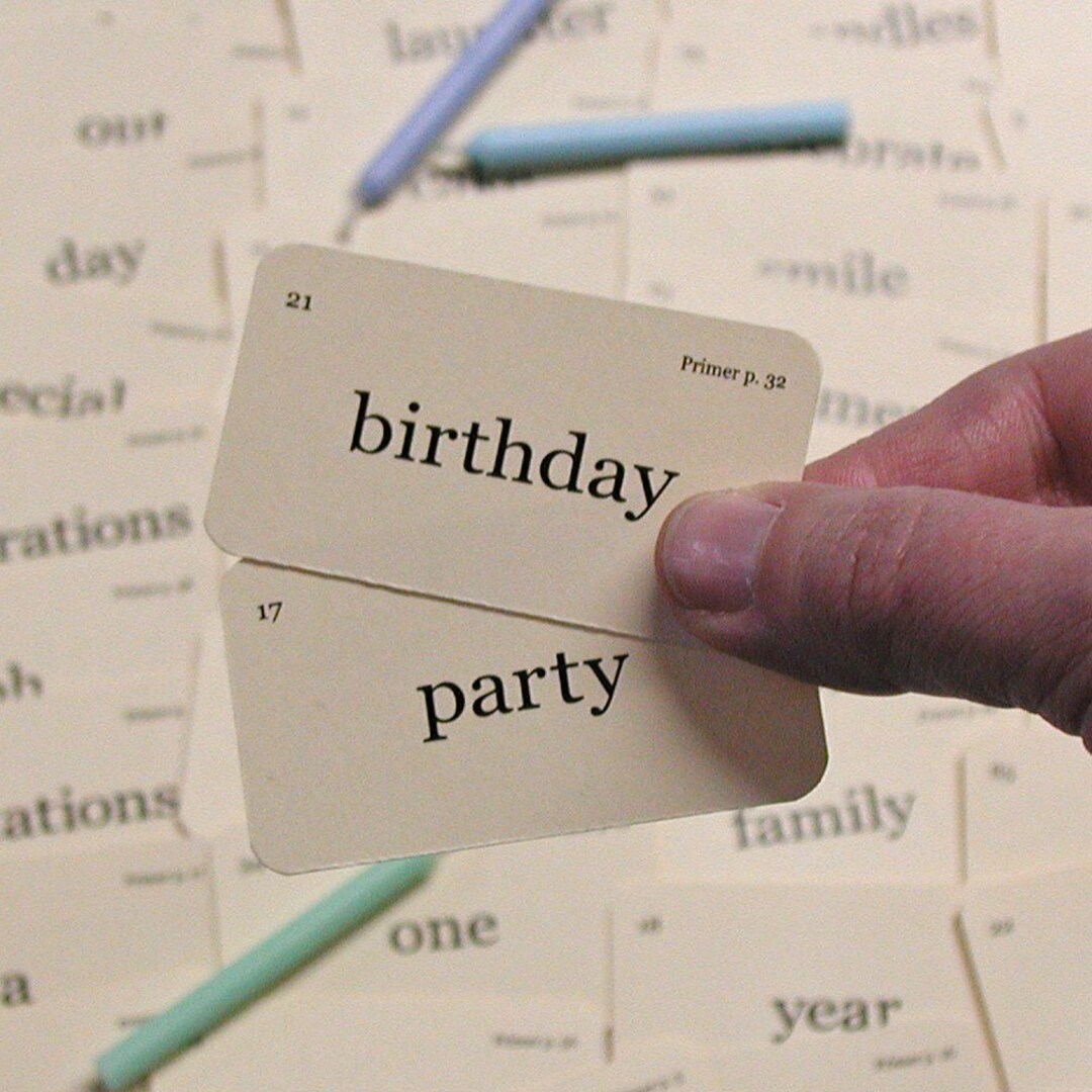 Mini Birthday Party Flash Cards Set of 42 2.5 X 1.375 Family Fun Let's ...