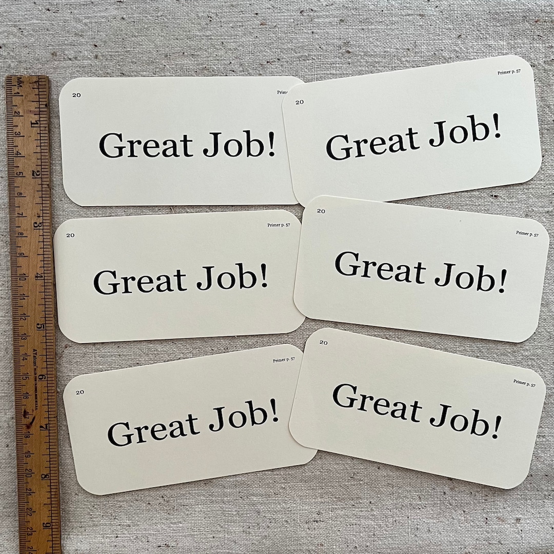 Great Job Flash Cards - Set of Six Cards - Vintage Reproduction ...