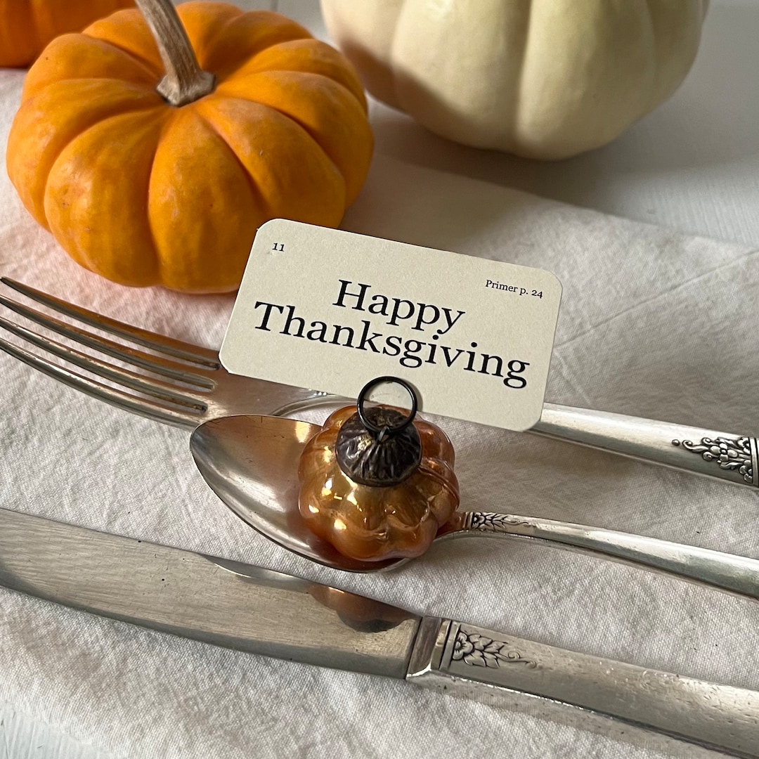 Mini "happy Thanksgiving" Flash Cards (set of 21) Holiday Table Place ...