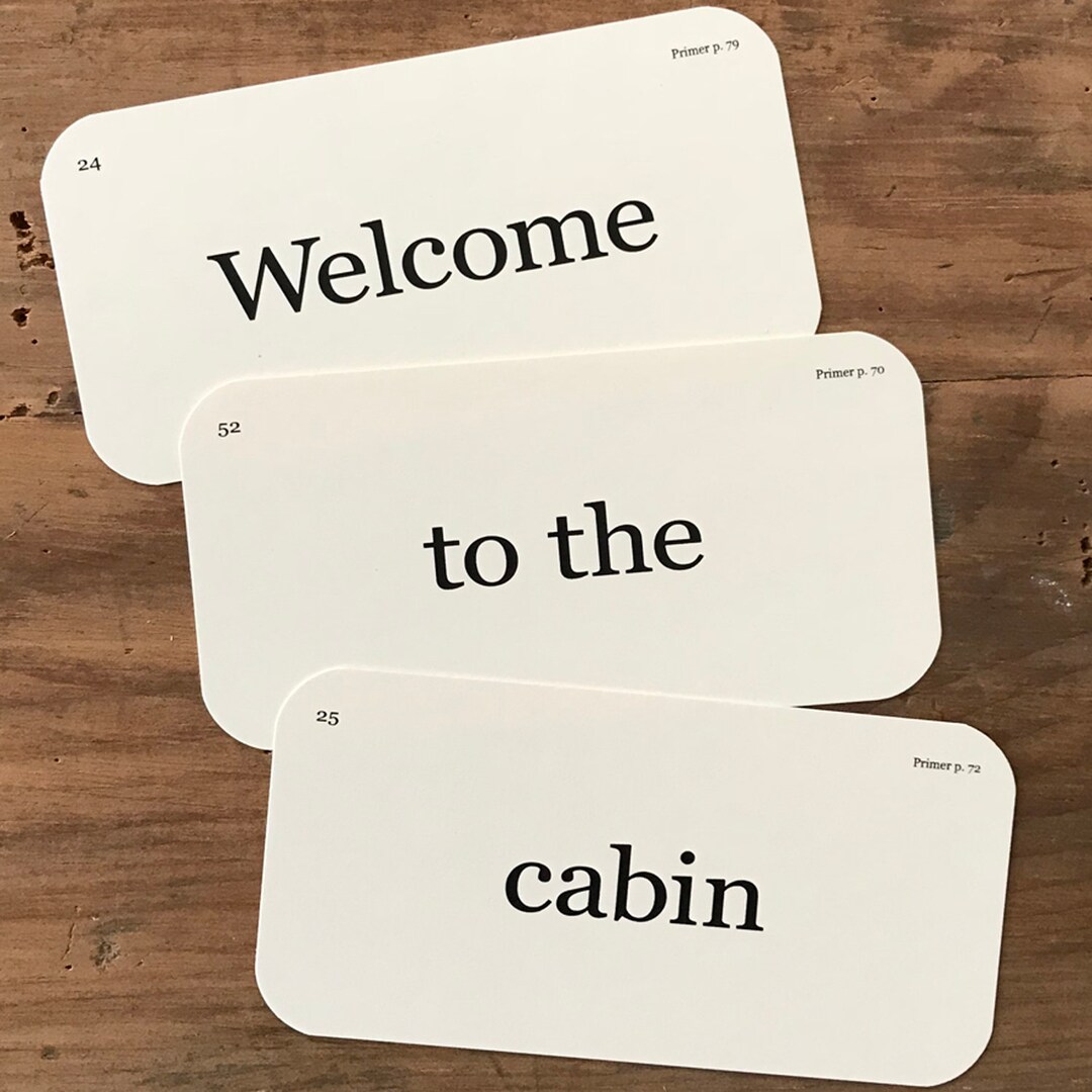 Welcome to the Cabin Flash Cards - Set of 3 - Vintage Word Cards - Etsy