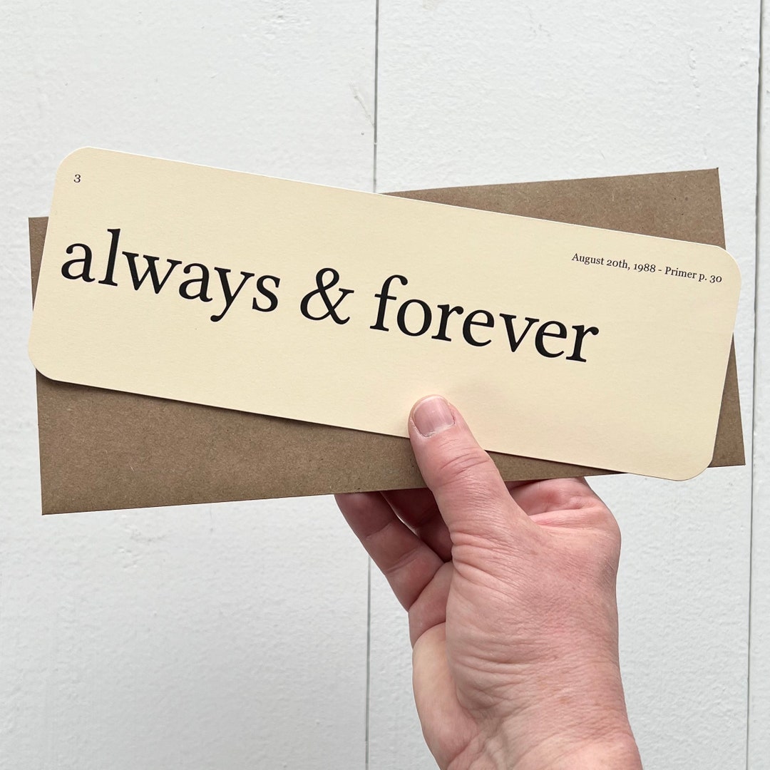 XL Always & Forever Flashcard - Wedding Shower Gift - Anniversary Gift ...