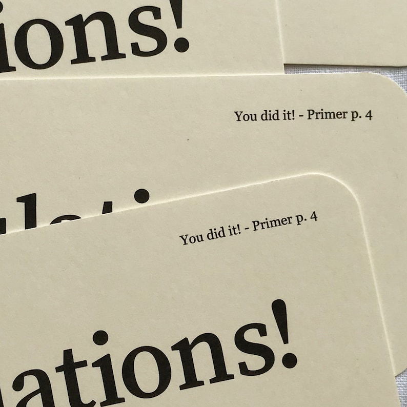 XL "congratulations" Flash Cards (set of 5) Vintage Inspired Graduation ...