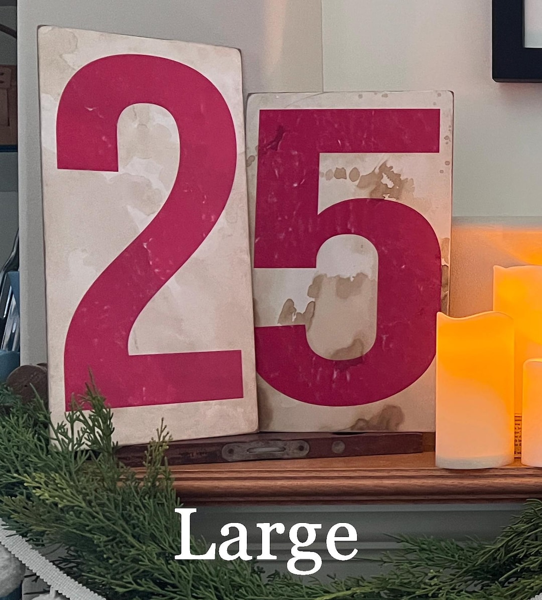 DOUBLE SIDED Oversized Gas Station Numbers - LARGE Vintage Inspired 25 ...