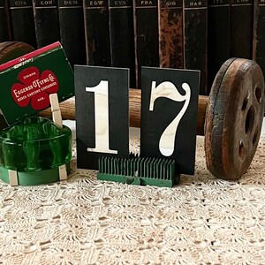 Reproduction BLACK and WHITE Vintage Numbers - 4" X 2" - Set of 10 Aged ...