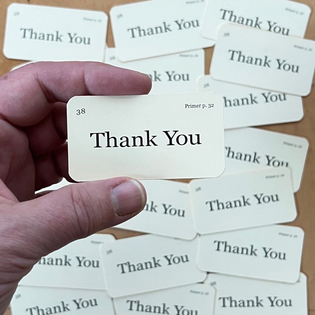 Mini Thank You Flash Cards - Set of 21 Cards - Etsy