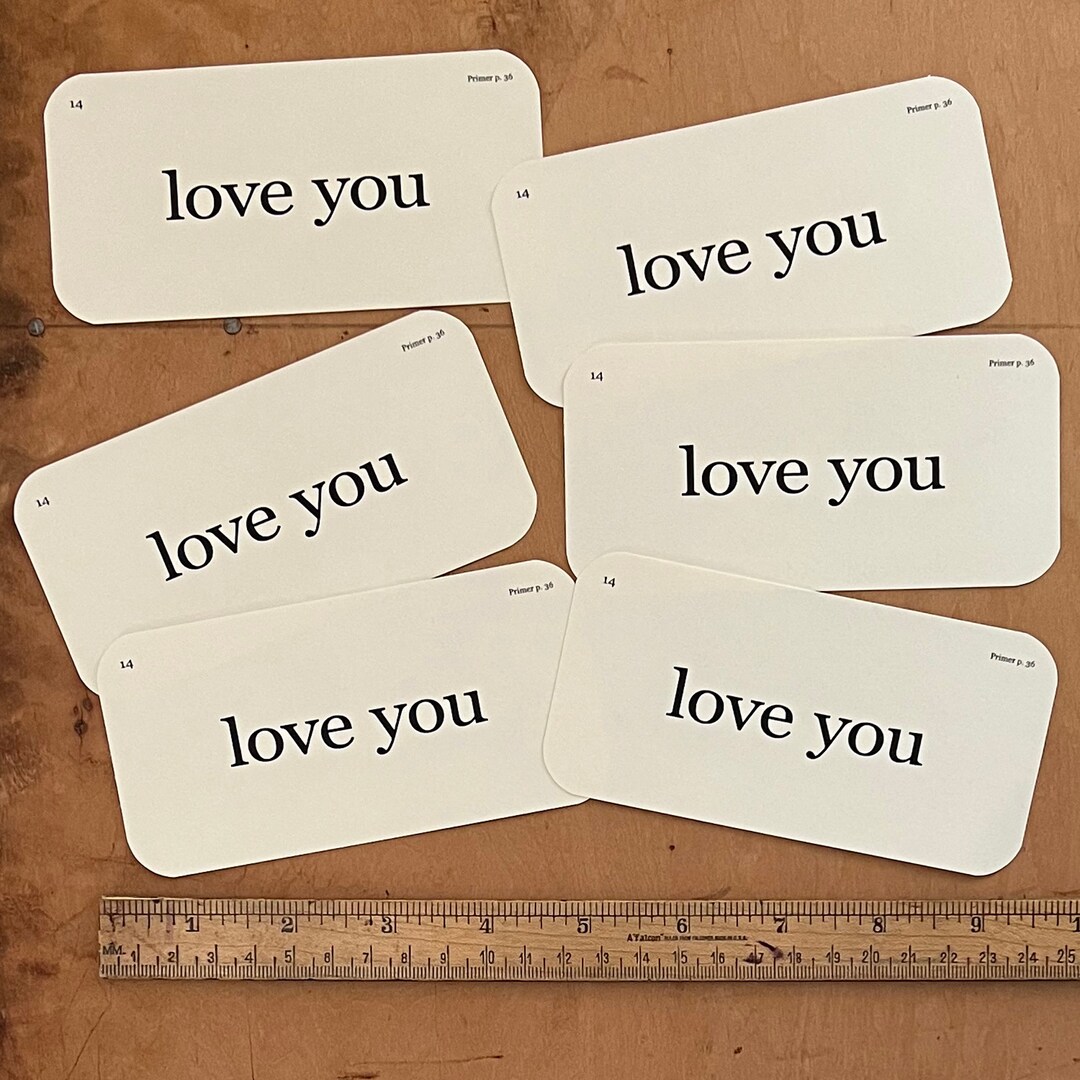 Love You Flash Cards - Set of 6 - Etsy