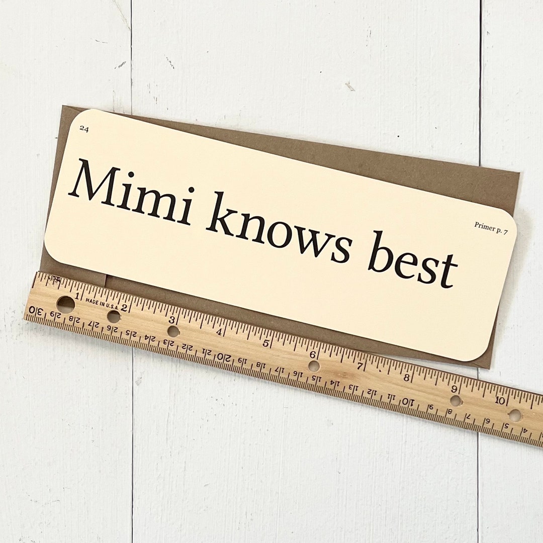 XL "mimi Knows Best” Flash Card - Mothers Day - Thanks Mom - Mom ...