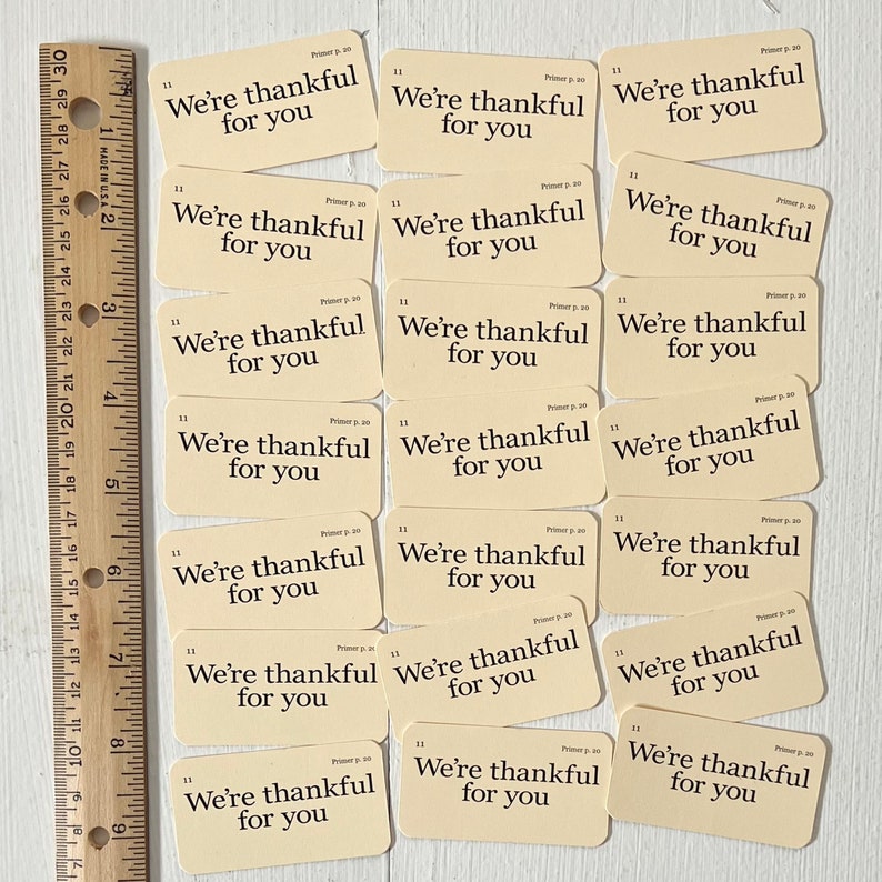 Mini "we're Thankful for You" Flash Cards (set of 21) Thanksgiving ...